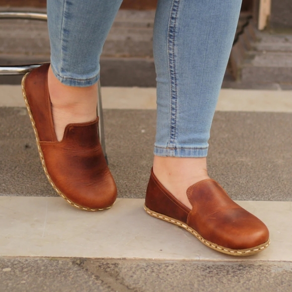 Nefes | Shoes | Nefes Handmade Gounding Modern Brown Leather Slipon ...
